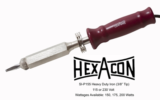 Hexacon SI-P155-200W Heavy Duty Plug-Tip Soldering Iron | 3/8" Tip ...
