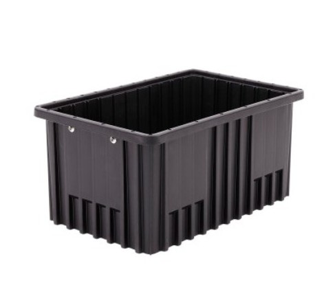 Metro TB92080CAS ESD-Safe Tote Box | Black Conductive | Stackable | 16. ...