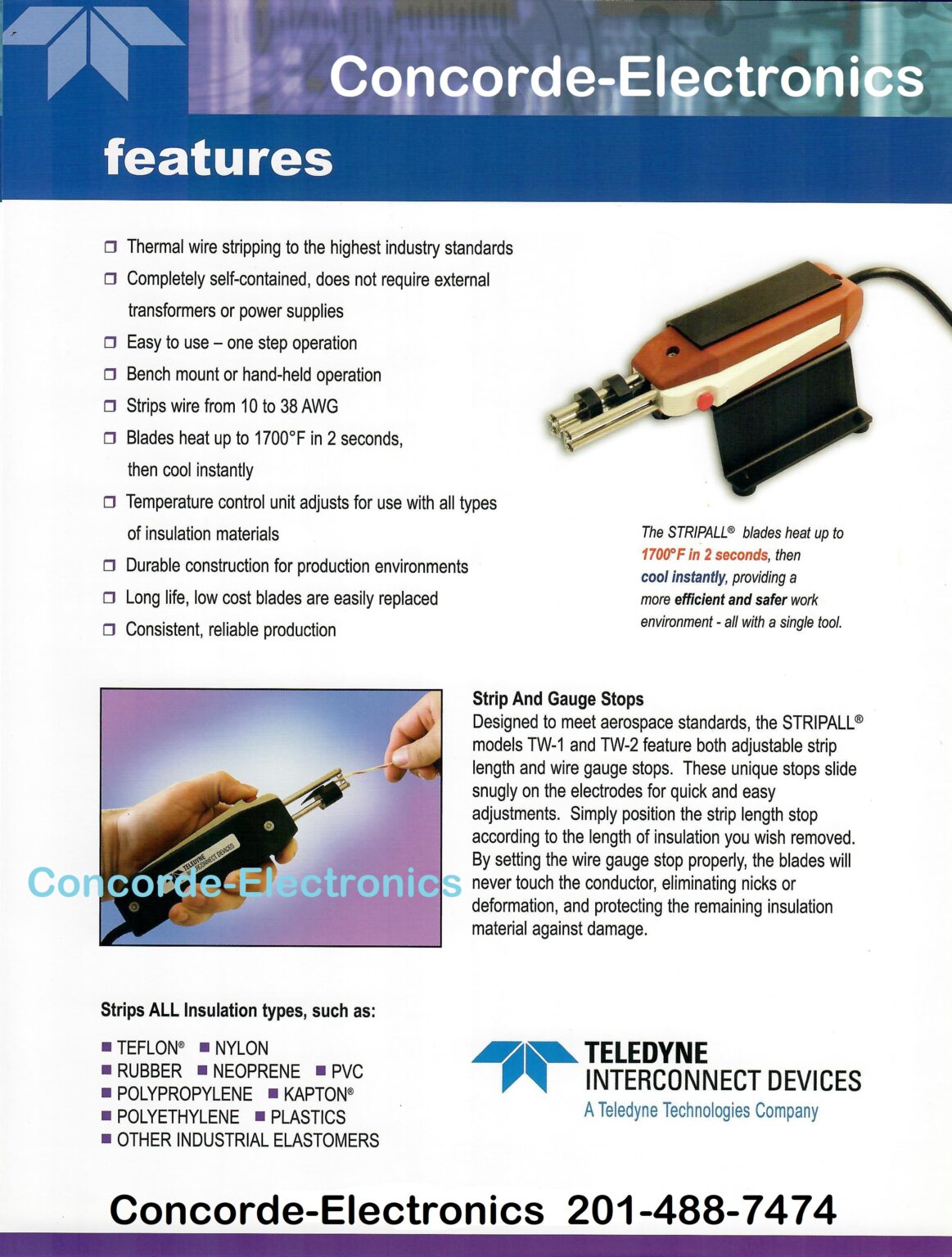Teledyne StripAll TW-1 Thermal Wire Stripper | 10-38 AWG | Max Temp ...